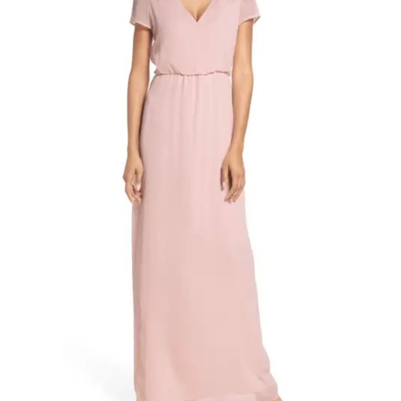 Wayf | Dresses | Wayf Anna Tie Back Gown In Ballet Pink | Poshmark